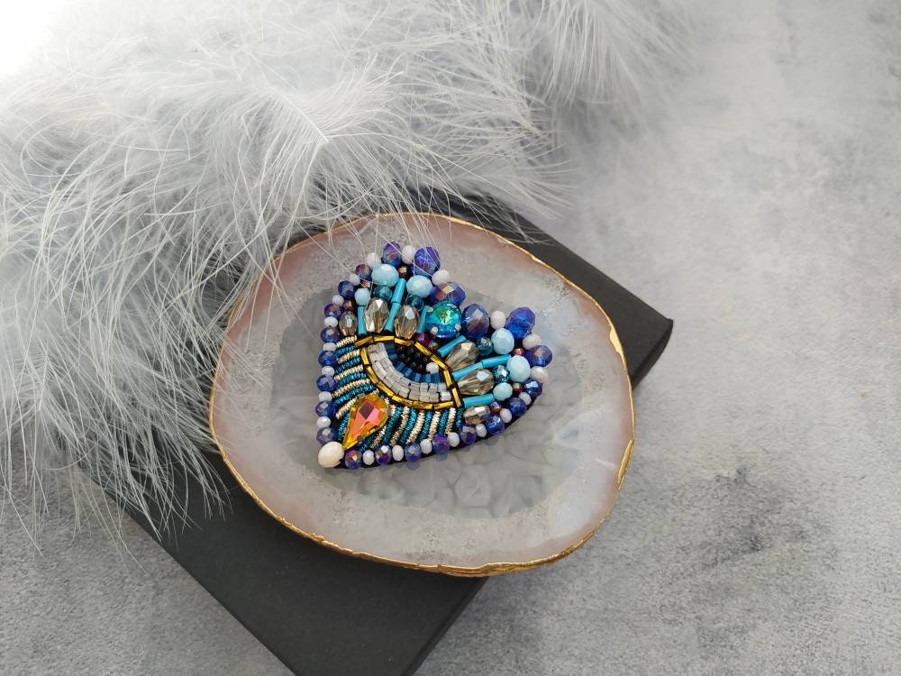 Evil eye brooch pin Evil eye jewellery Heart brooch Evil | Etsy