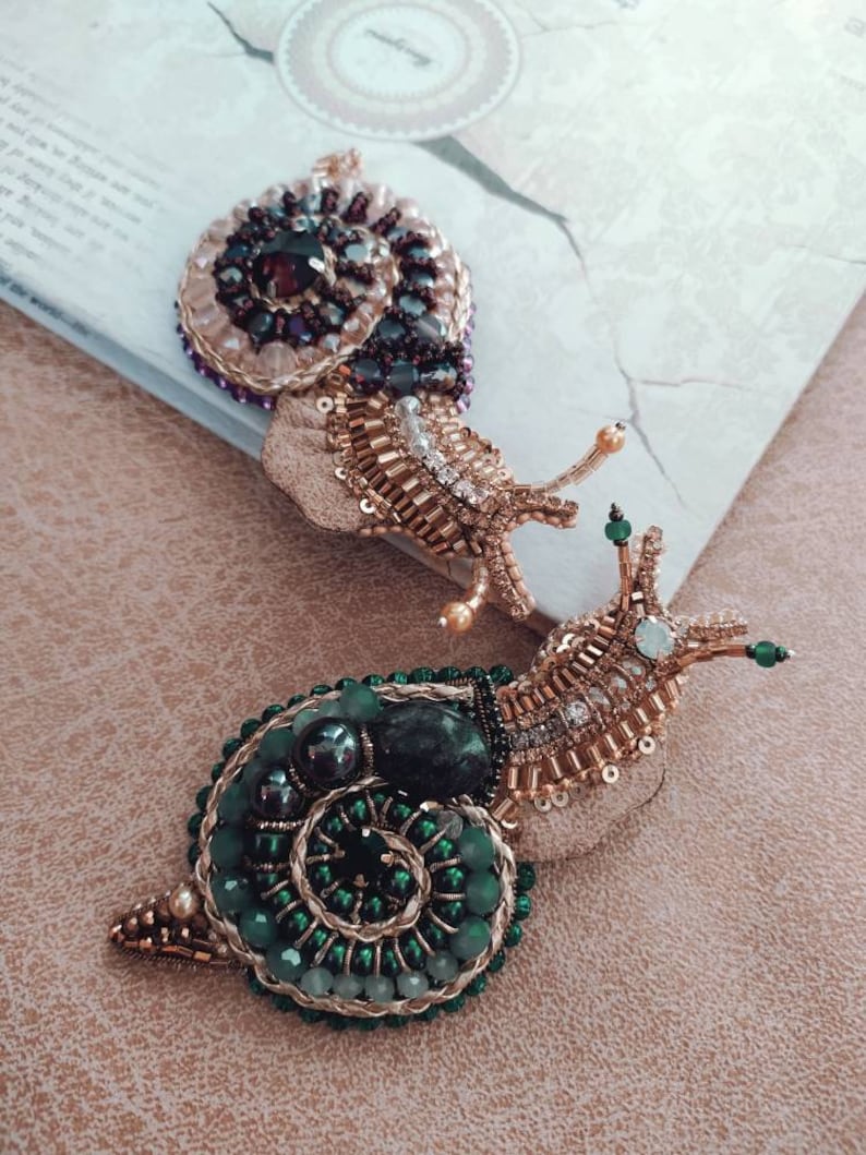Brooch Snail Cochlea Helix Brooch Snail Art Slug Brooch - Etsy