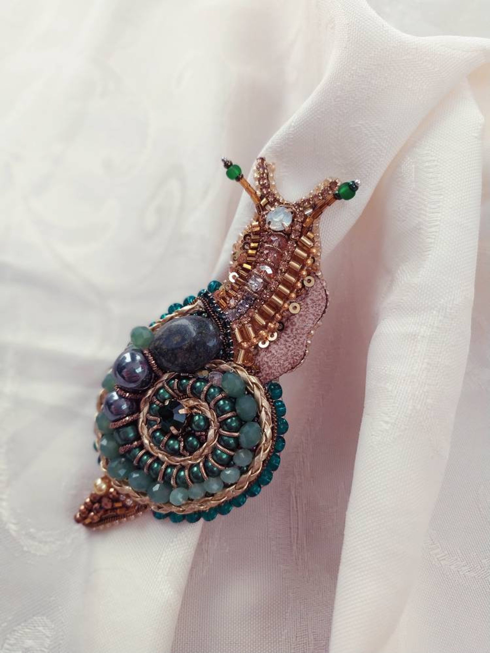 Brooch Snail Cochlea Helix Brooch Snail Art Slug Brooch - Etsy