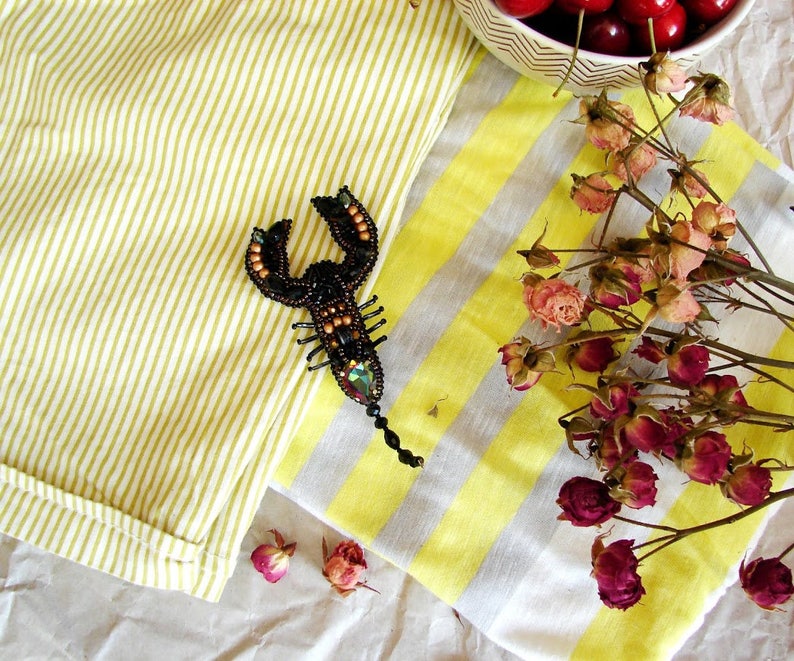 Scorpion Brooch Beaded Brooch Scorpion Pin Beaded Scorpion - Etsy