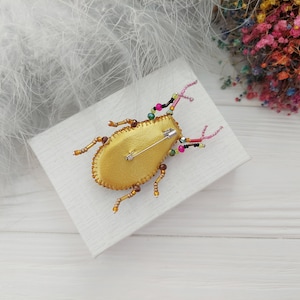 Embroidery Beaded Brooch Stag Beetle Brooch Pin Art Glass Brooch Insect ...