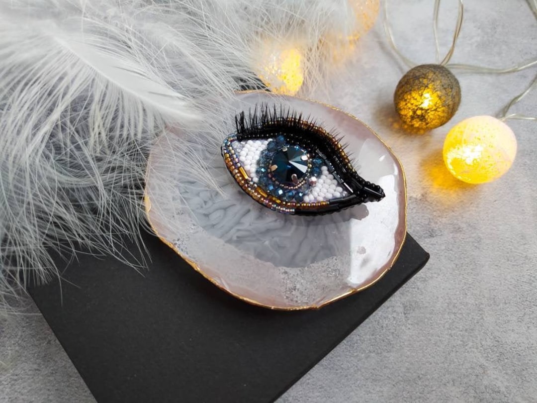 Beaded Eye Brooch Pin, Evil Eye Jewelry, Gift for Luck, Amulet ...