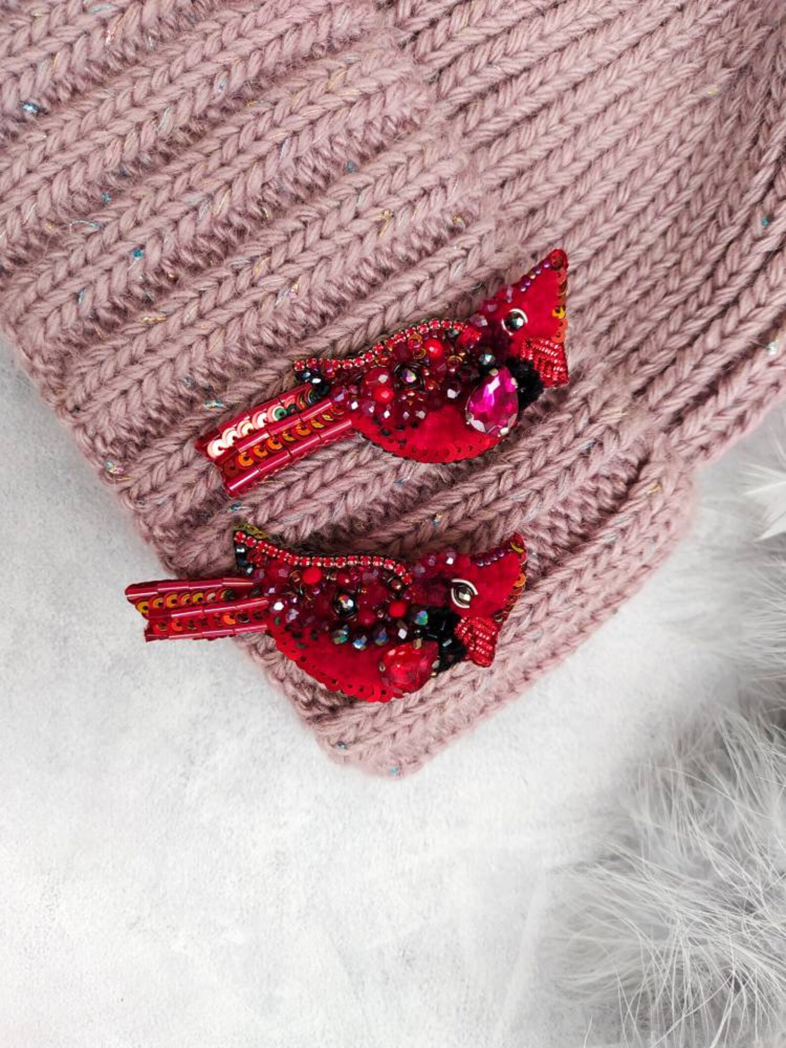 Cardinal ornament Red cardinal brooch pin cardinal gifts | Etsy