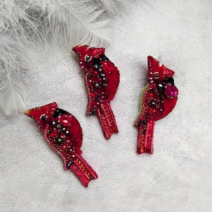 Cardinal Ornament, Red Cardinal Brooch Pin, Cardinal Gifts, Little ...