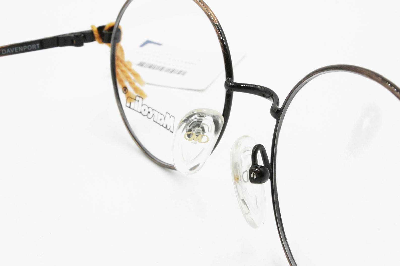 Marcolin Made in Italy Vintage Round Frame Black & Bronze Aged, Vintage ...