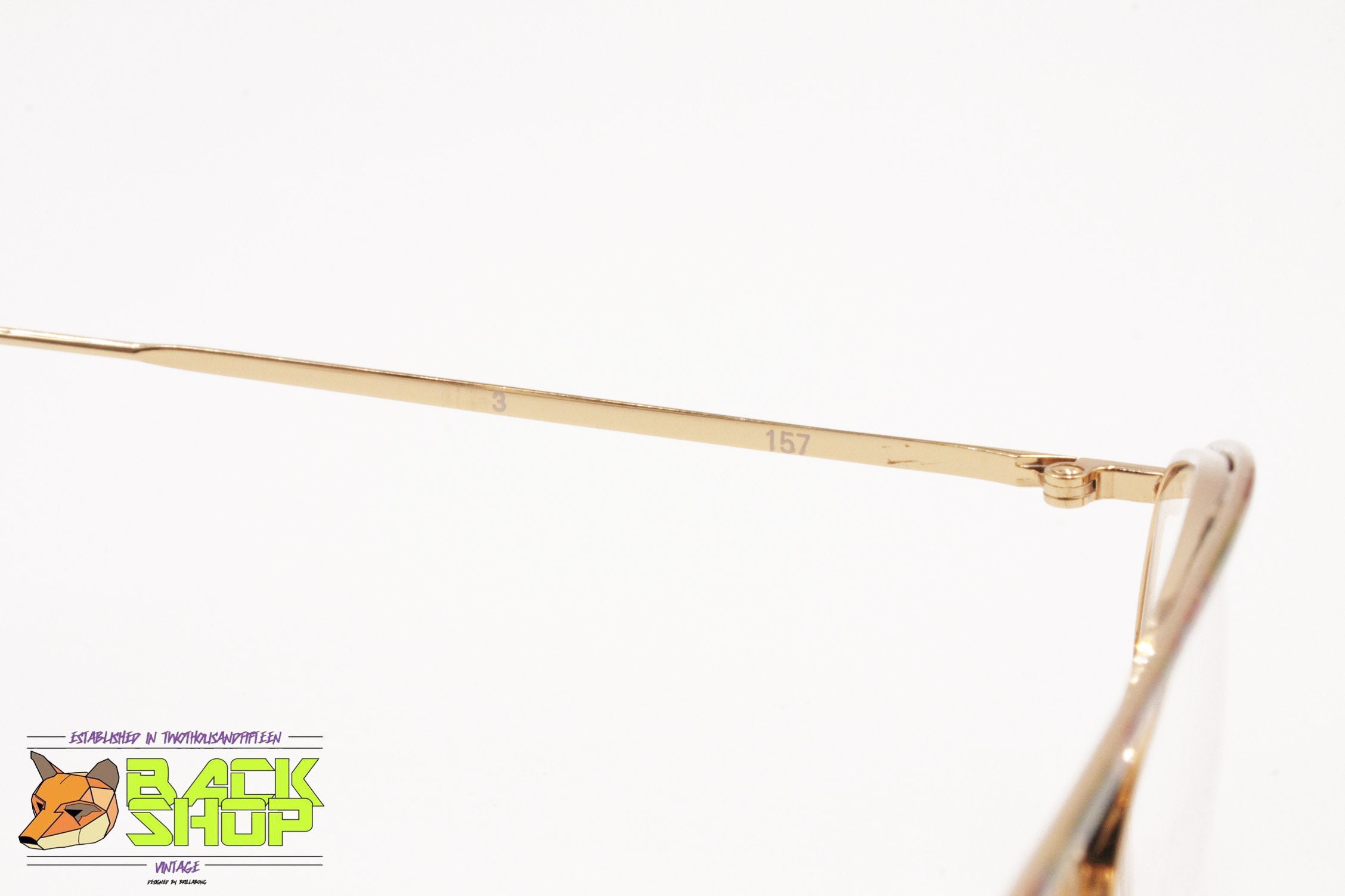 Vintage 1980s Circa Aviator Frame Rectangular Golden & Rainbow Color ...