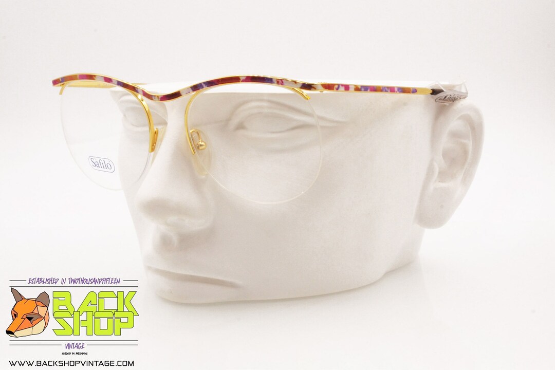 SAFILO TEAM Mod. 7720 70L Vintage Round Eyeglass Frame Colored Bar, New ...