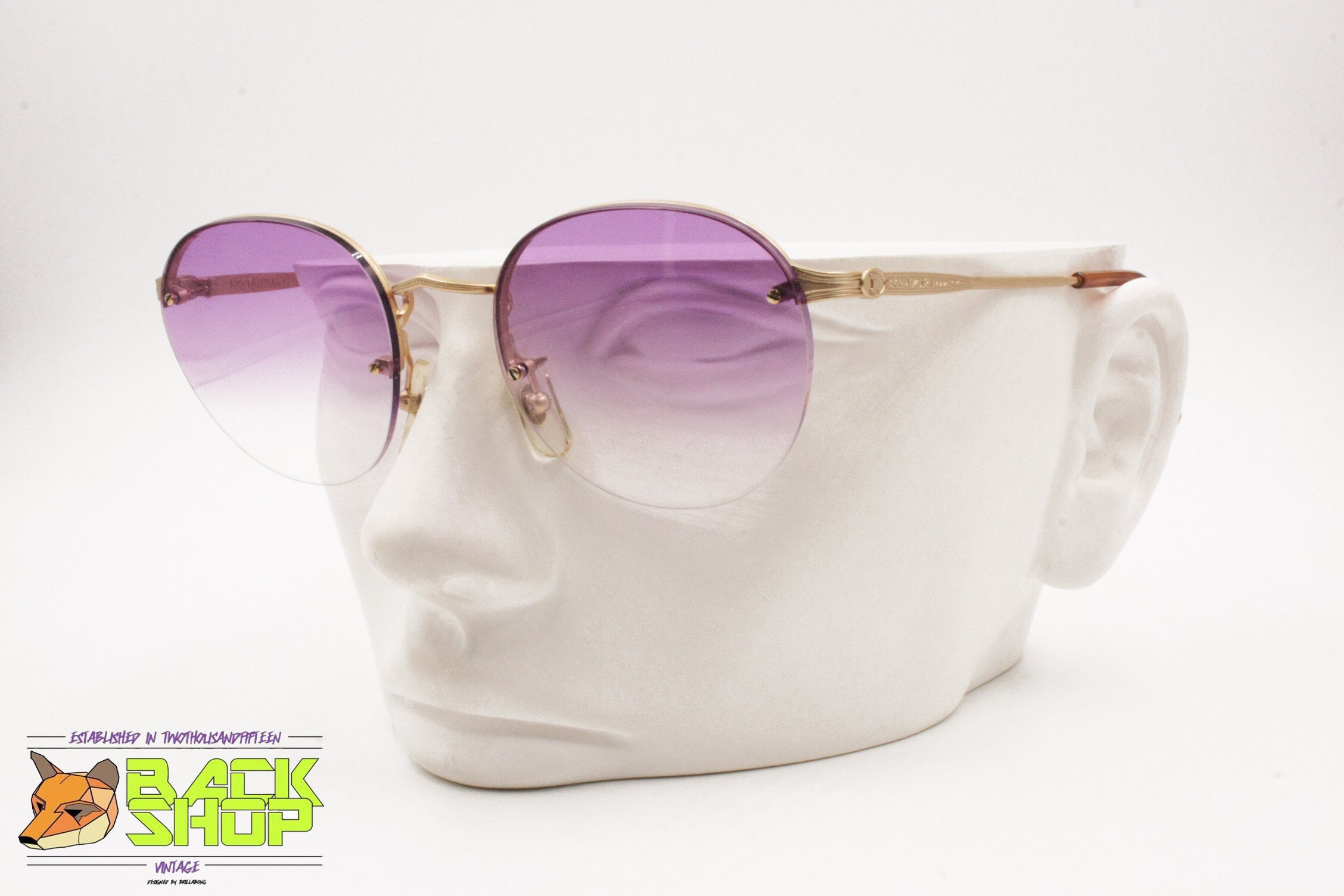 Façonnable RODERMAN Round Panto Sunglasses Rimless Violet - Etsy