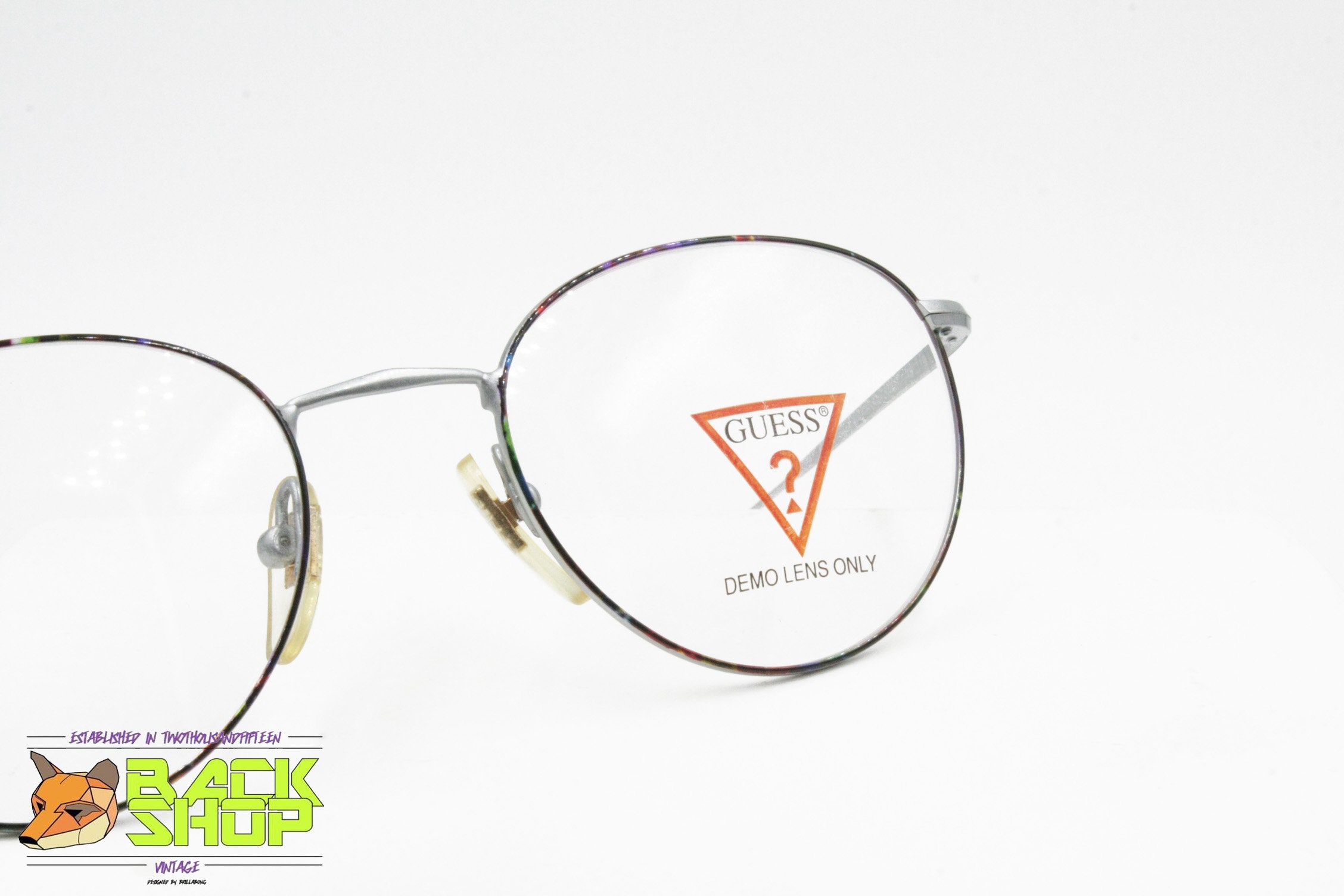 GUESS Mod. GU 344 Vintage 90s Round Panto Frame Metallic - Etsy