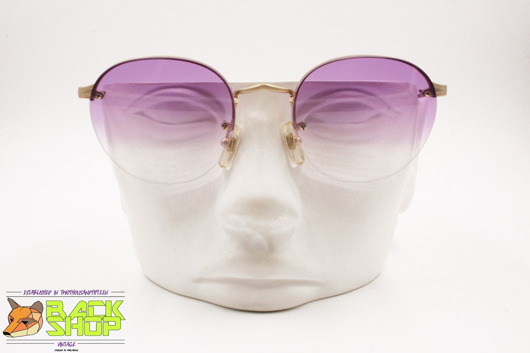 Façonnable RODERMAN Round Panto Sunglasses Rimless Violet - Etsy
