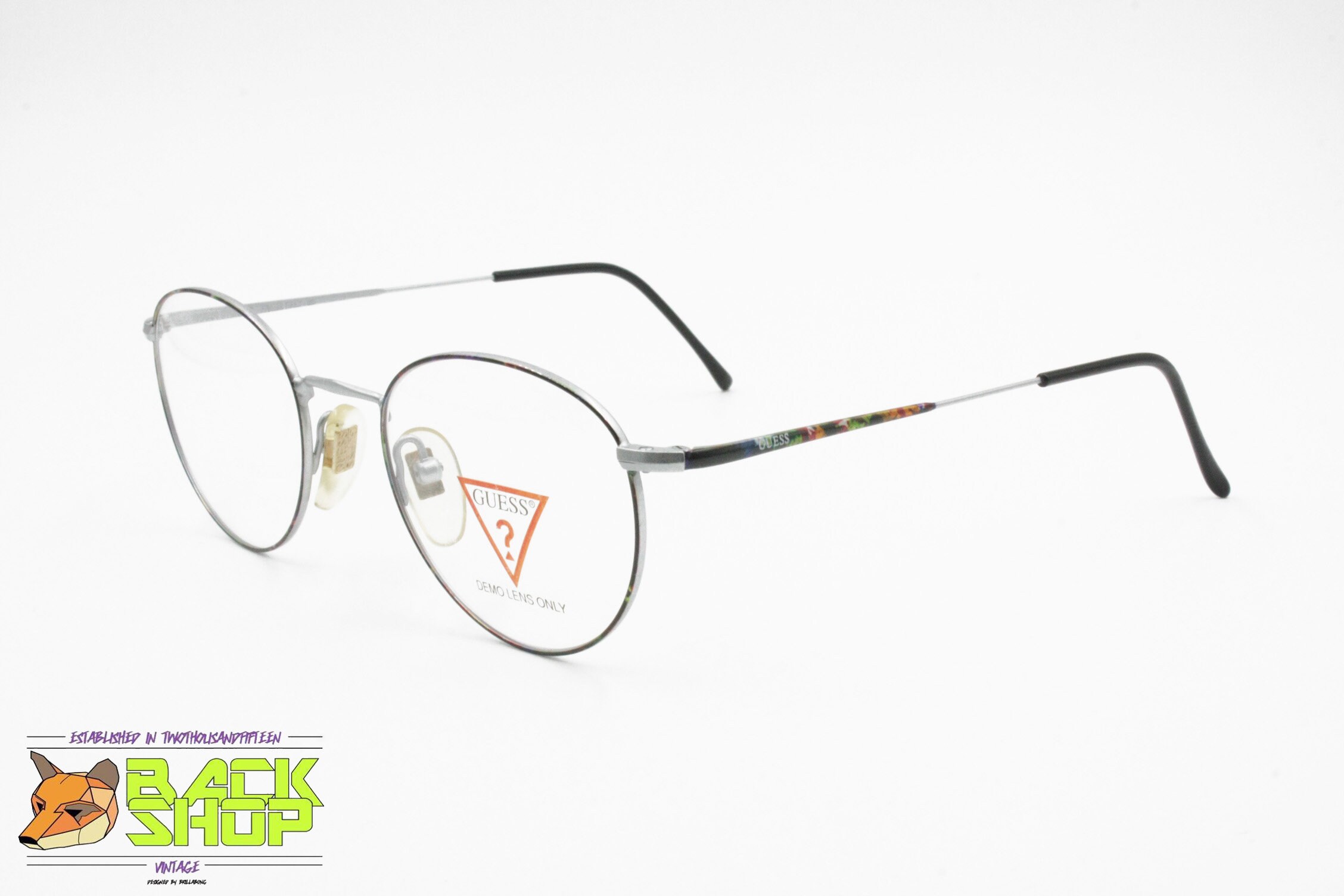 GUESS Mod. GU 344 Vintage 90s Round Panto Frame Metallic - Etsy