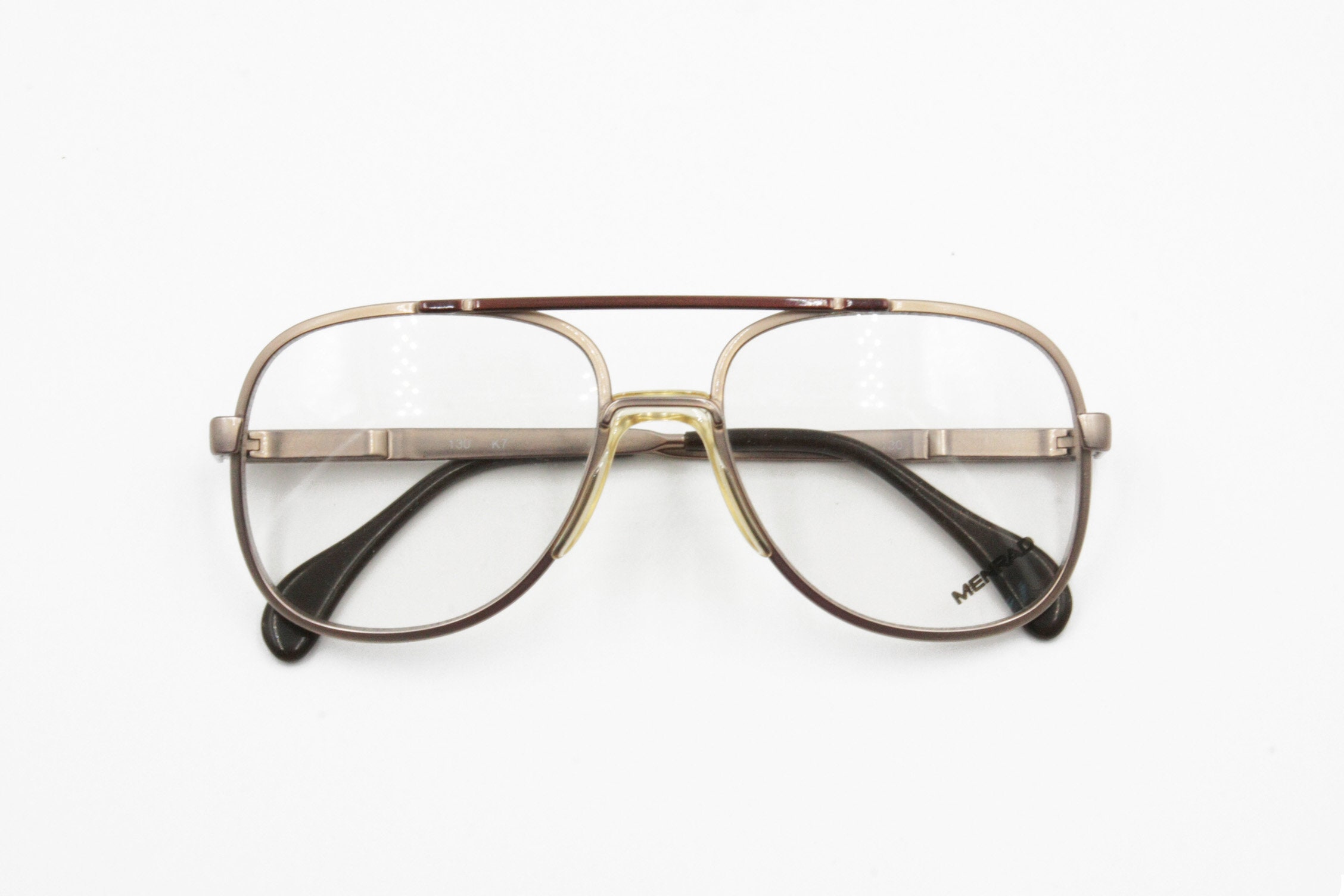 Menrad Vintage Small Aviator Frame , Pale Brown Metallized Double ...