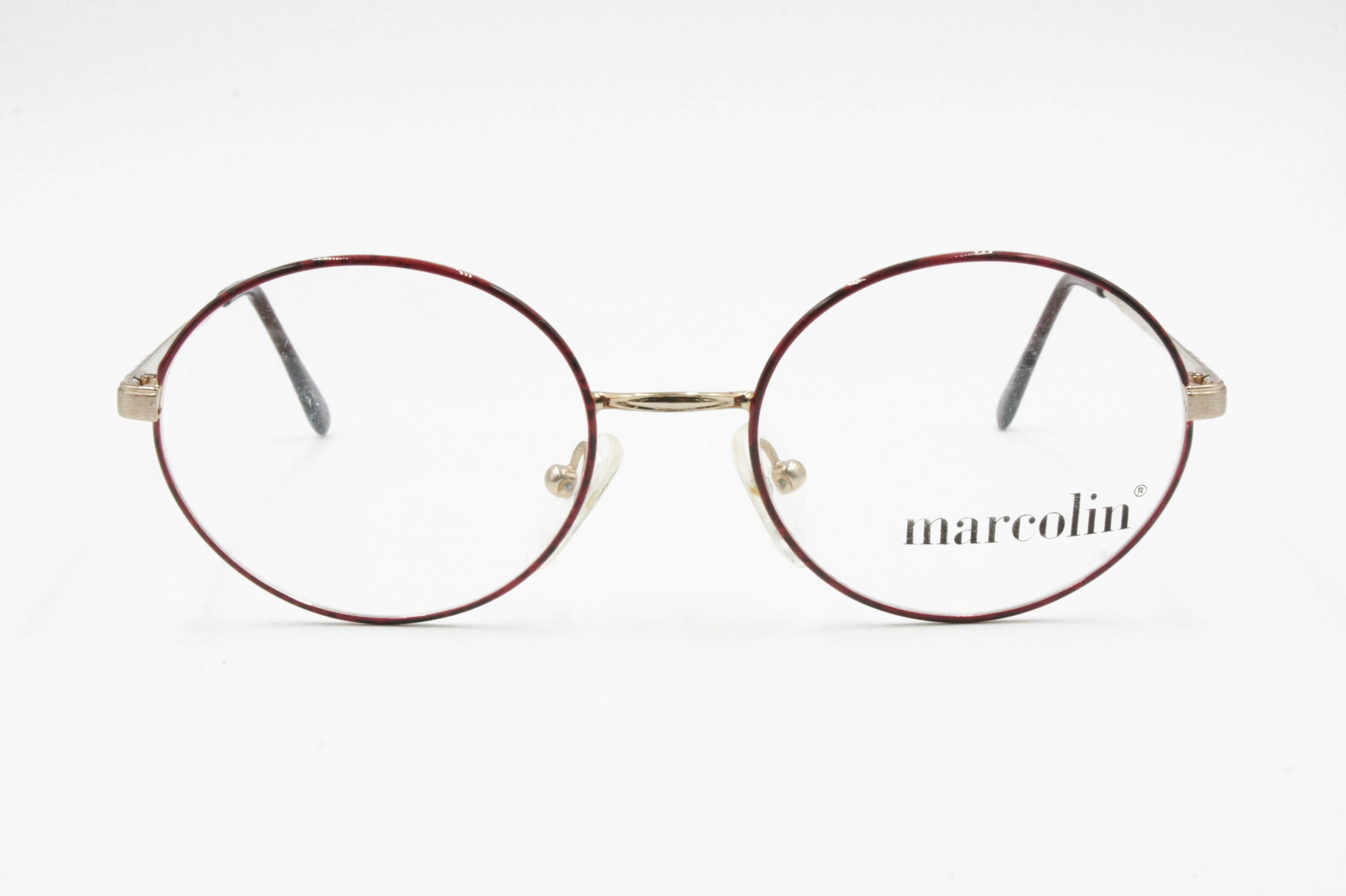 Marcolin Made in Italy Vintage Round Frame Red Spotted & Gold - Etsy