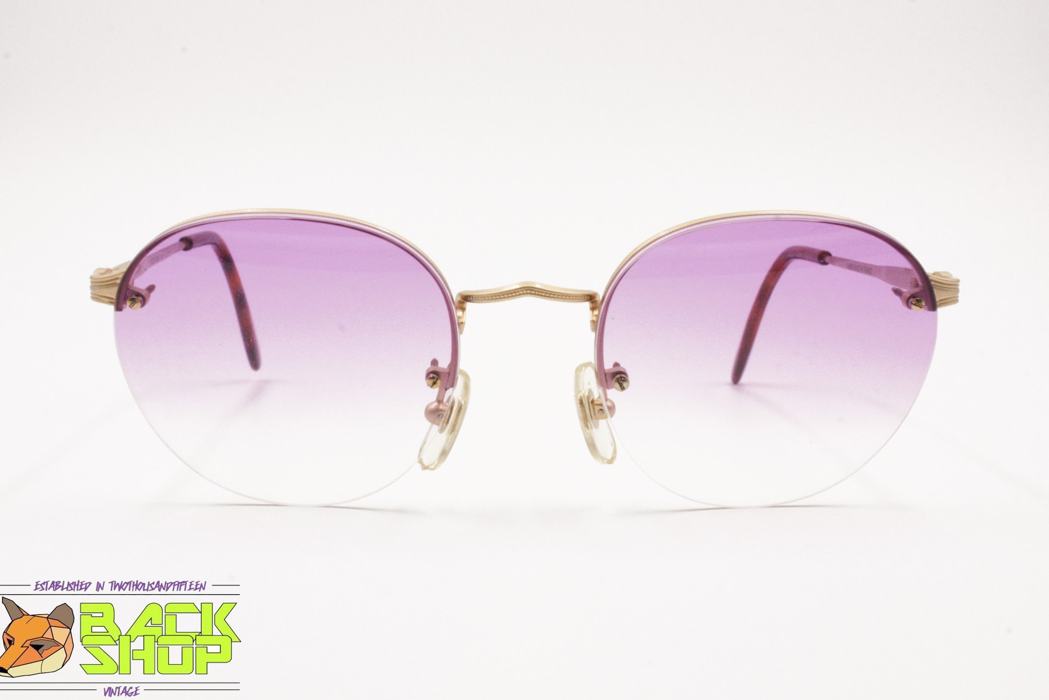 Façonnable RODERMAN Round Panto Sunglasses Rimless Violet - Etsy