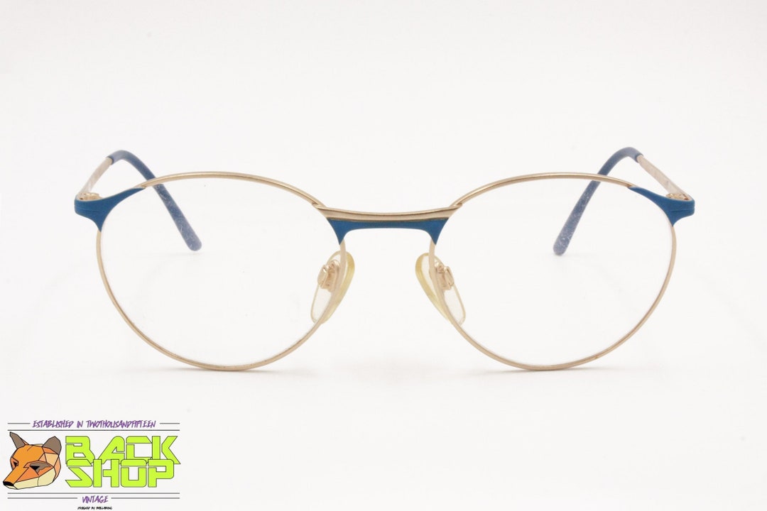 Vintage Artisanal Italian Frame Round Rims Golden Satin Metal - Etsy