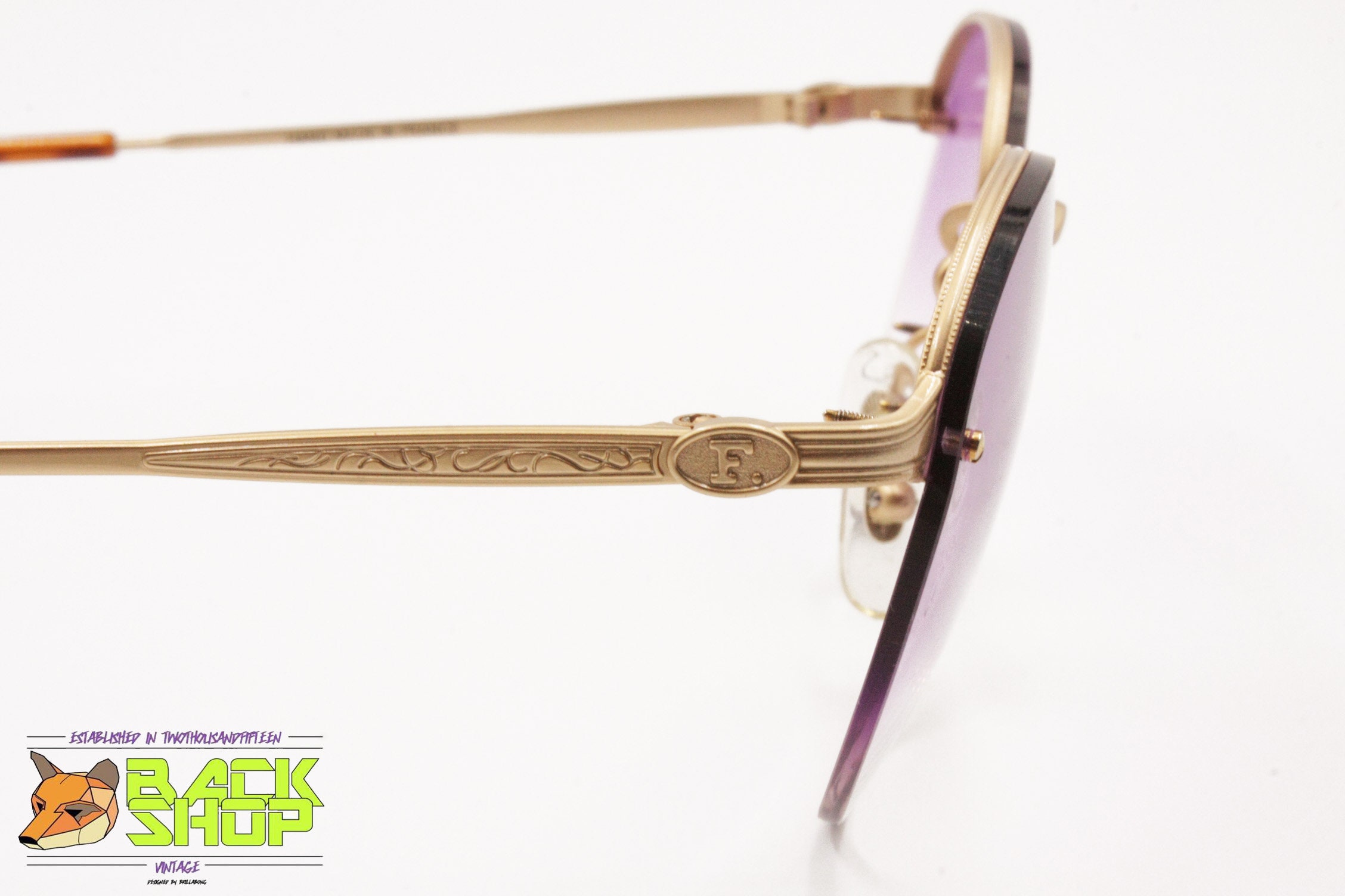 Façonnable RODERMAN Round Panto Sunglasses Rimless Violet - Etsy