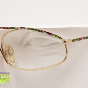 Vintage 1980s Circa Aviator Frame Rectangular Golden & Rainbow Color ...