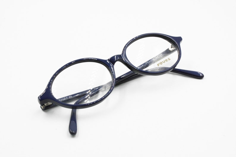 FOVES Italian Brand Eyeglass Oval Rims Deep Blue Acetate - Etsy