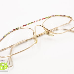Vintage 1980s Circa Aviator Frame Rectangular Golden & Rainbow Color ...
