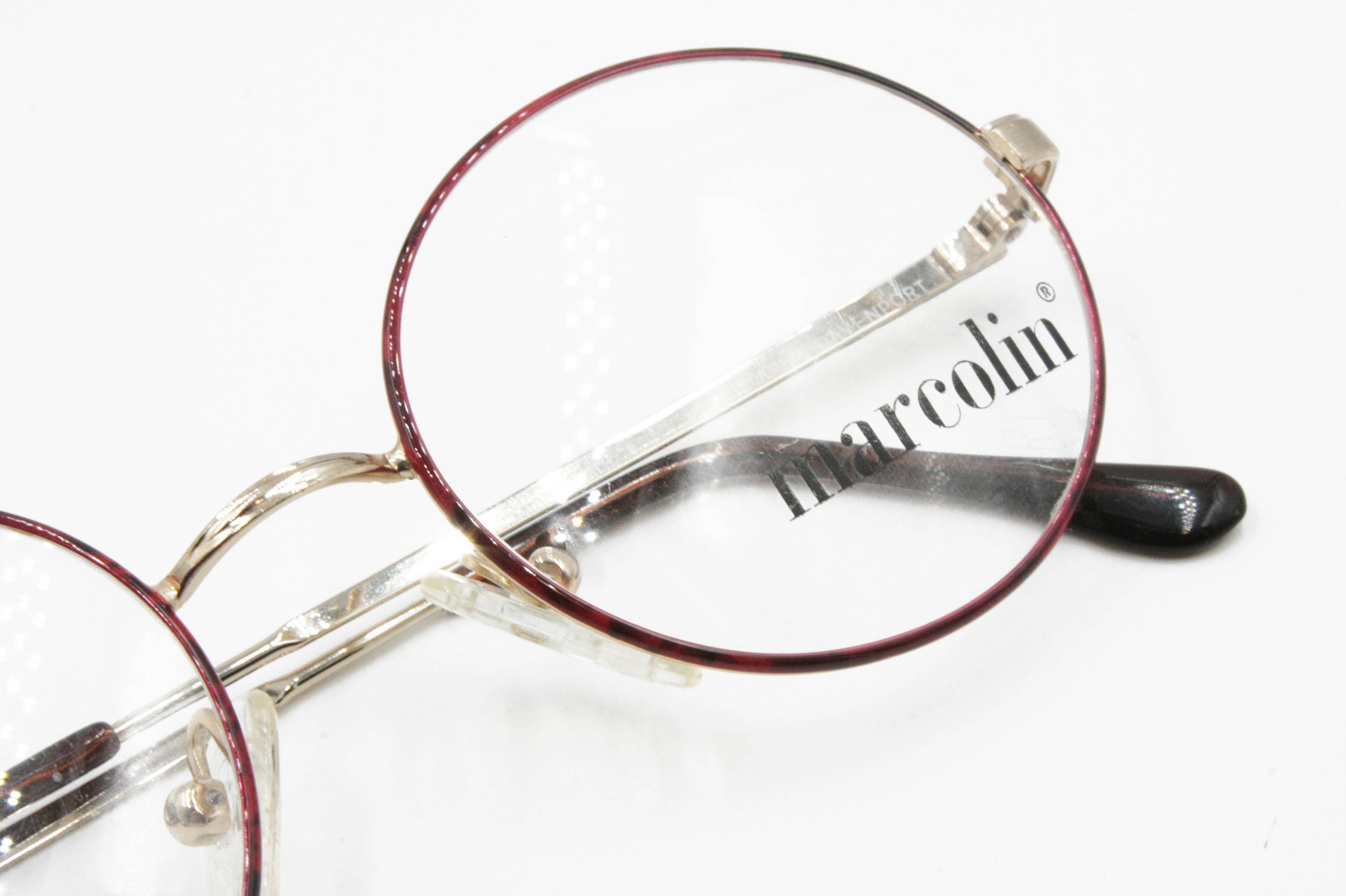 Marcolin Made in Italy Vintage Round Frame Red Spotted & Gold - Etsy