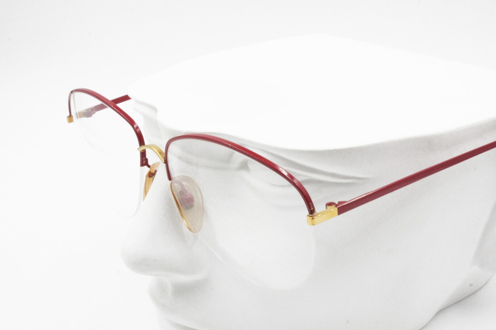 Lozza Nyrim 56 16 Half Rimmed Red Frames Glasses Nylor, Made in Italy ...