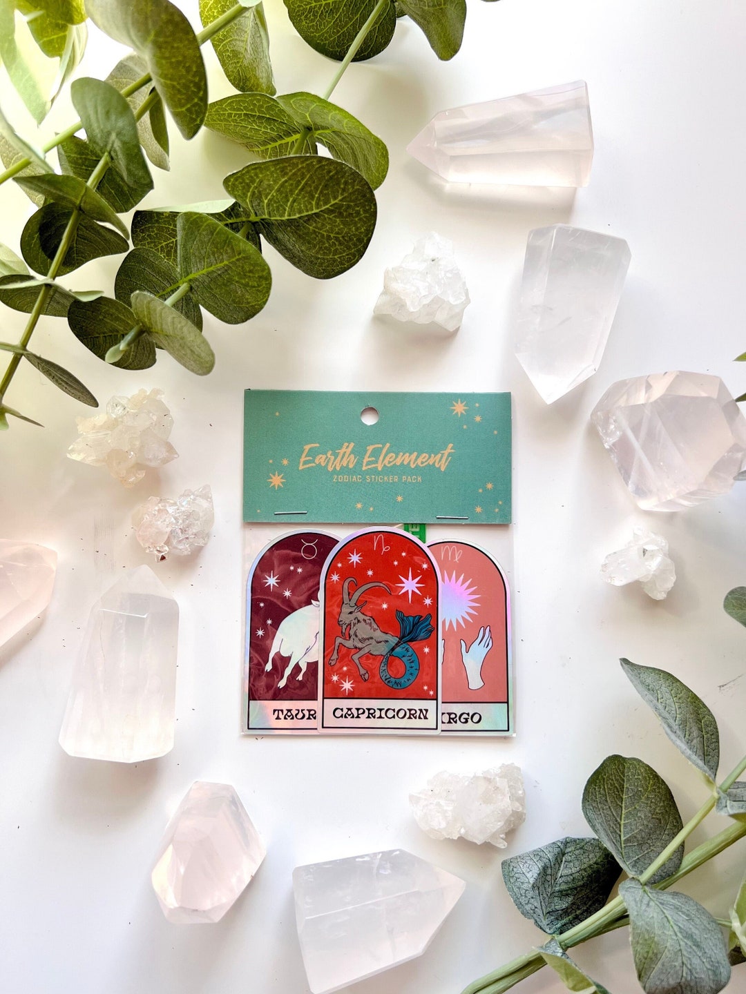 Earth Element Sticker Pack Taurus, Capricorn, Virgo Holographic Sticker ...