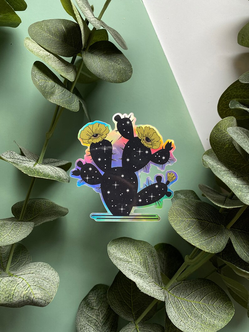 All Seeing Cactus Holographic Sticker Evil Eye Cacti - Etsy
