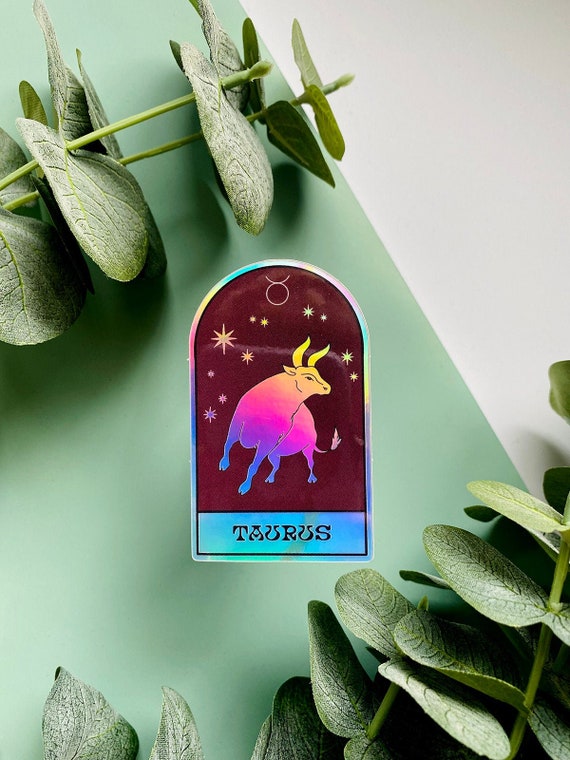Taurus Zodiac Holographic Sticker Horoscope Astrology | Etsy