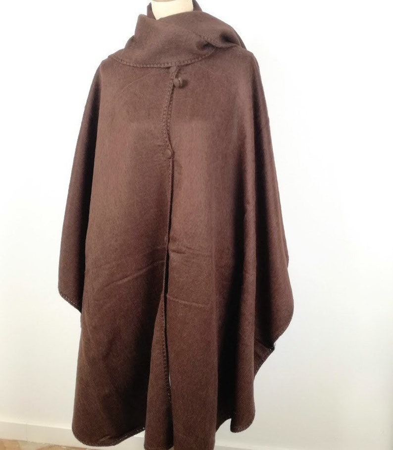 Women's Alpaca Wool Ponchos Scarf Attached and Cute Hat | Etsy