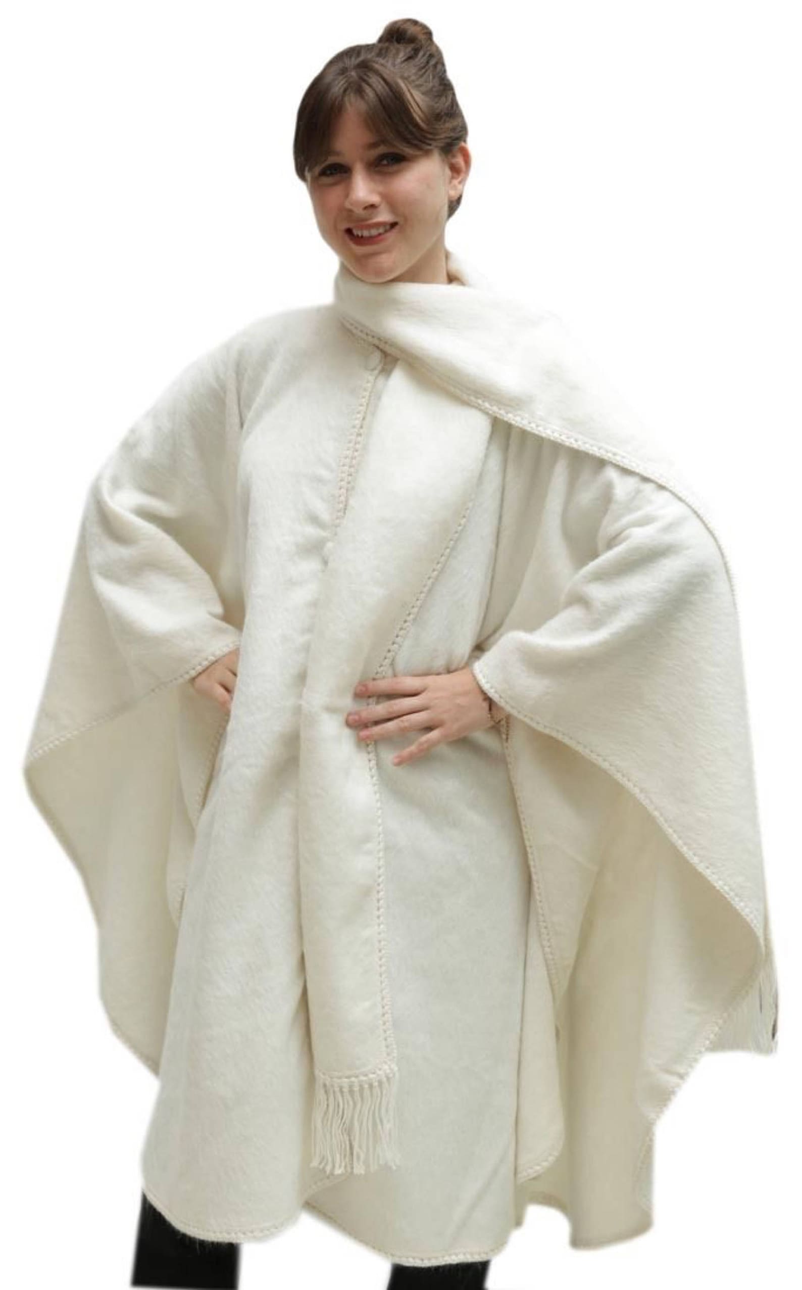 Women's Alpaca Wool Ponchos Scarf Attached and Cute Hat - Etsy