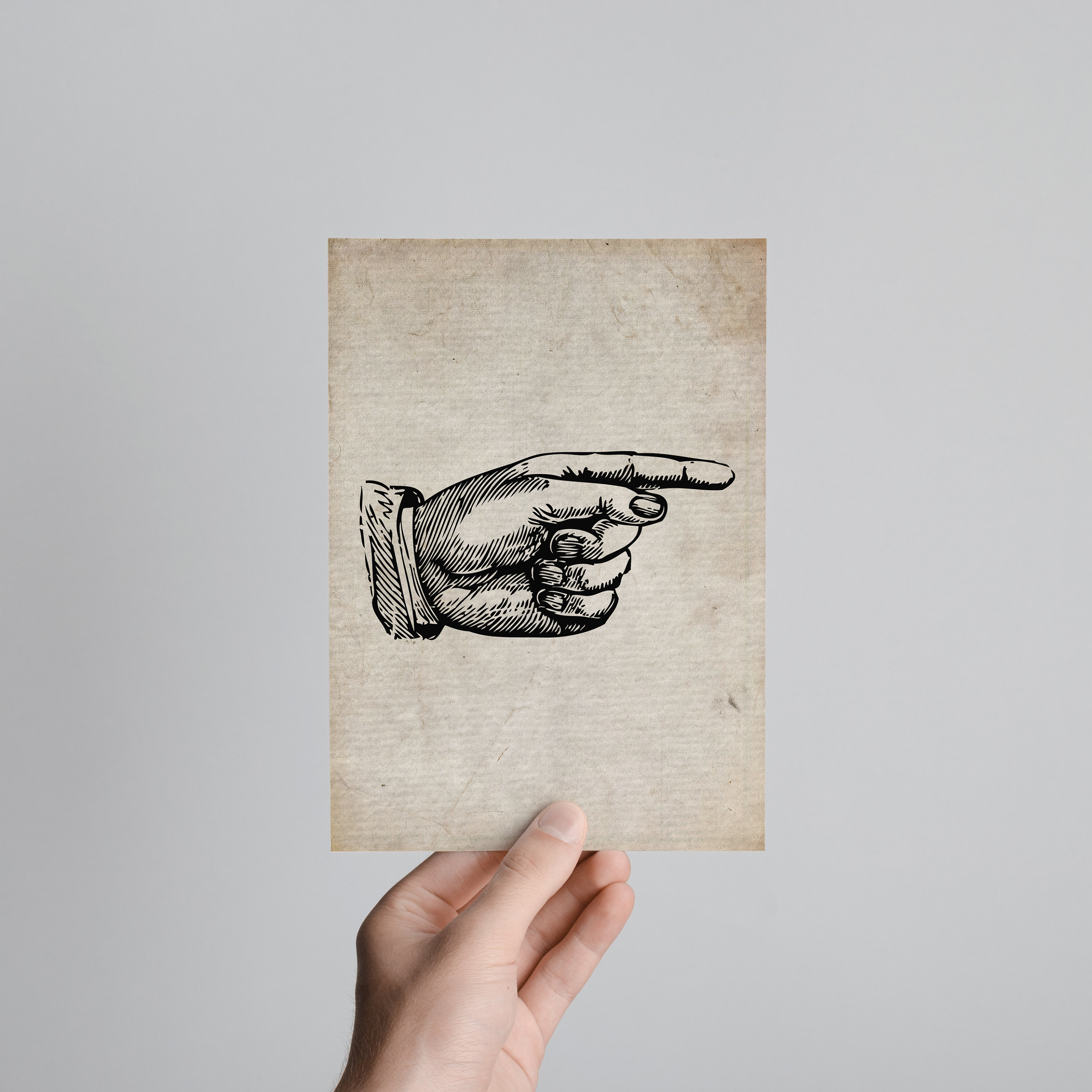 Hand Pointing Right Drawing