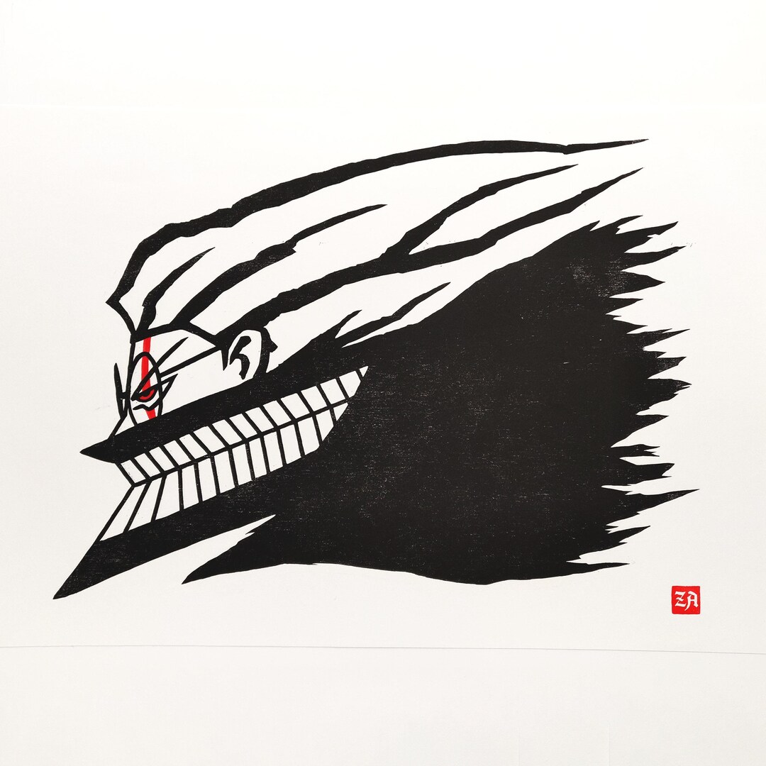 Dandadan Okarun A3 Original Woodcut Print, Anime Poster, Ken Takakura ...