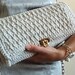 Crochet Purse White Wedding Bag Flap Bag Crochet Shoulder Bag Wedding ...