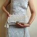 Crochet Purse White Wedding Bag Flap Bag Crochet Shoulder Bag Wedding ...