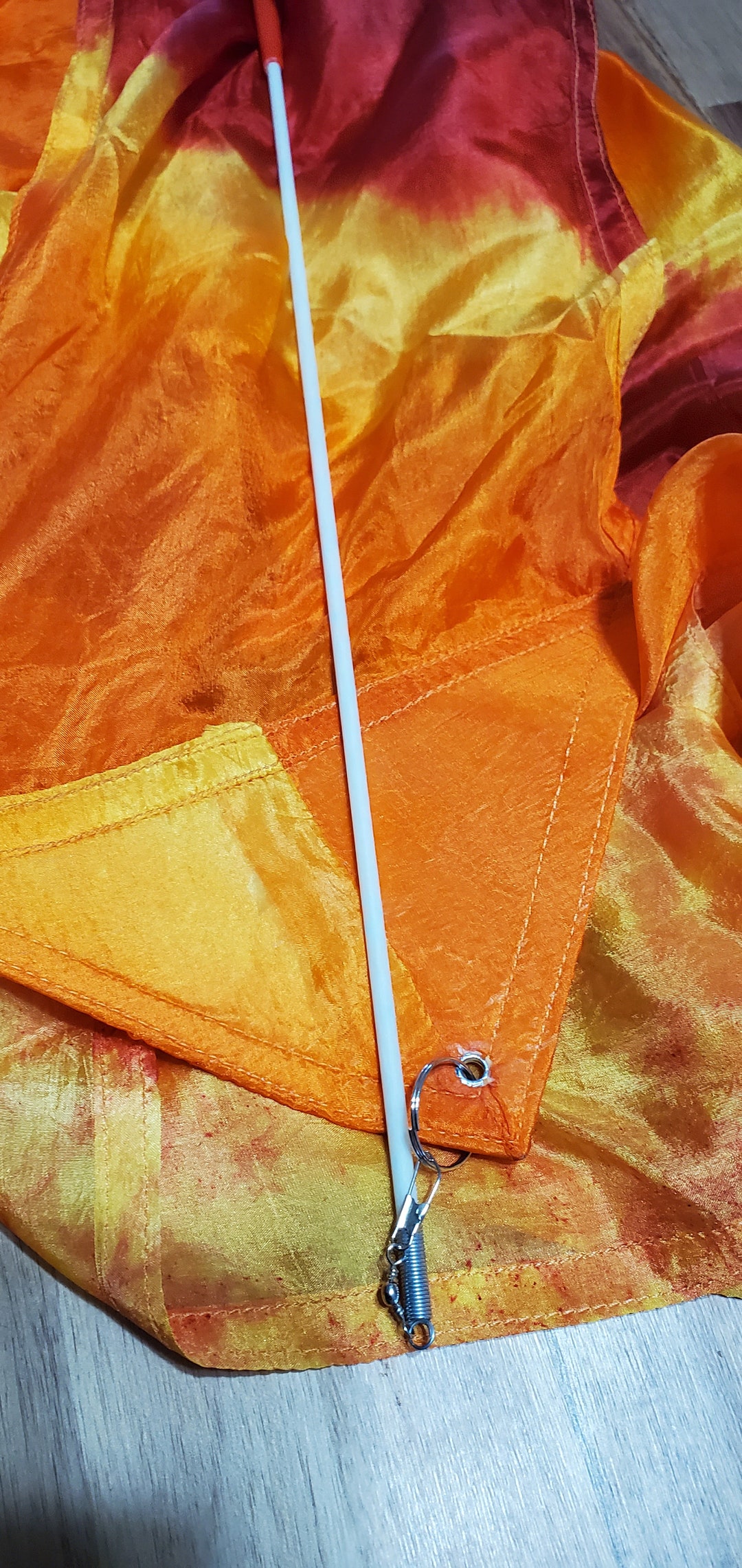 Beautiful Fire Hand Tie-dyed Silk Streamer - Etsy