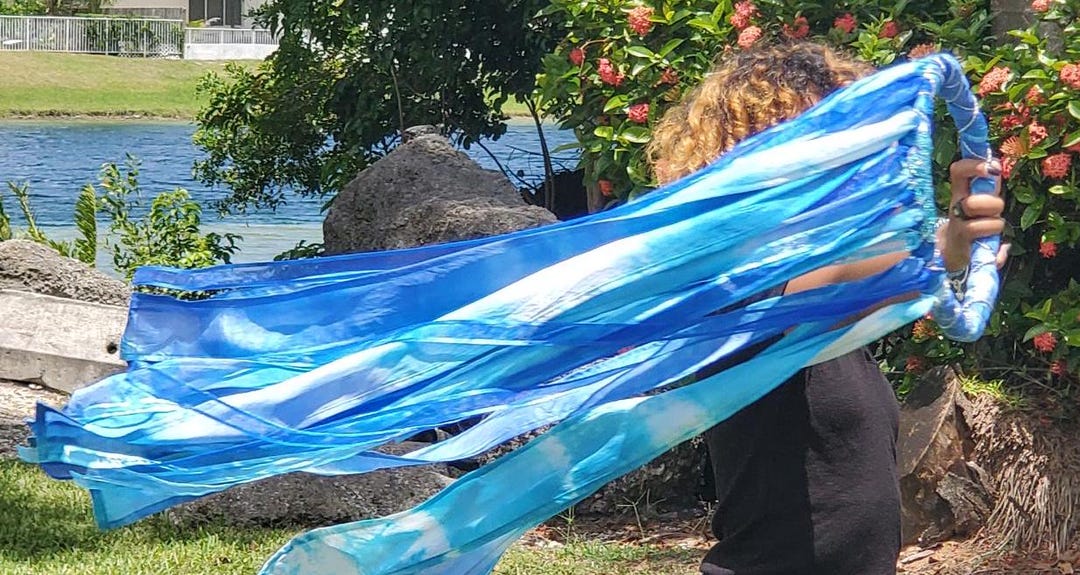 Beautiful Blue Silk Dyed Hoop for Worship Dancing - Etsy