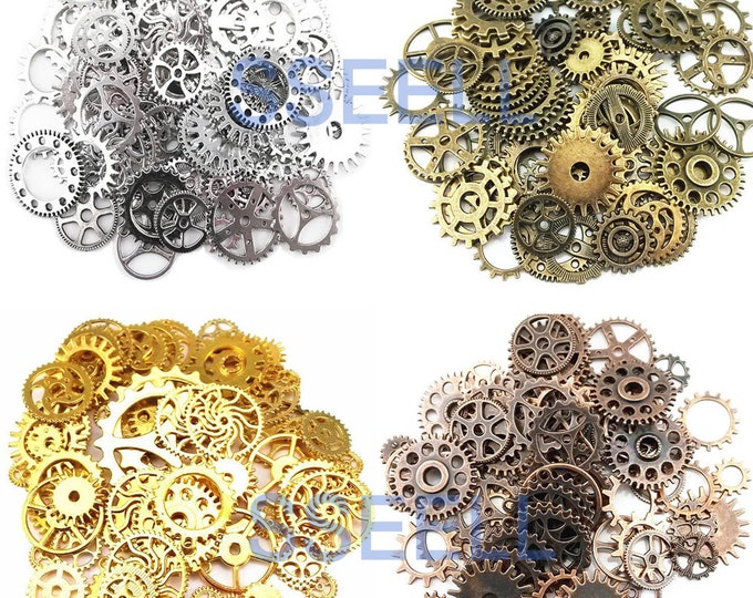 Silver Gold Bronze Copper Vintage Clock Watch Parts Steam Punk Gears ...