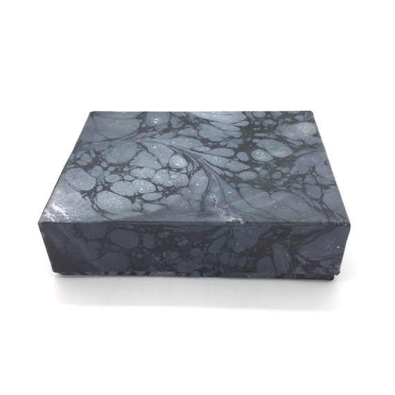 Night Sky Hand Marbled Paper Box - Etsy