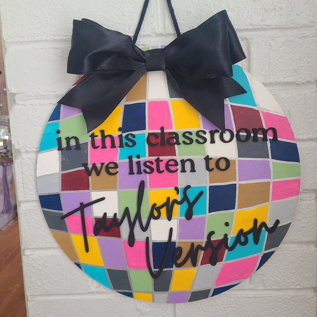 Classroom Taylor's Version Wooden Door Hanger Era Style swiftie Teacher ...