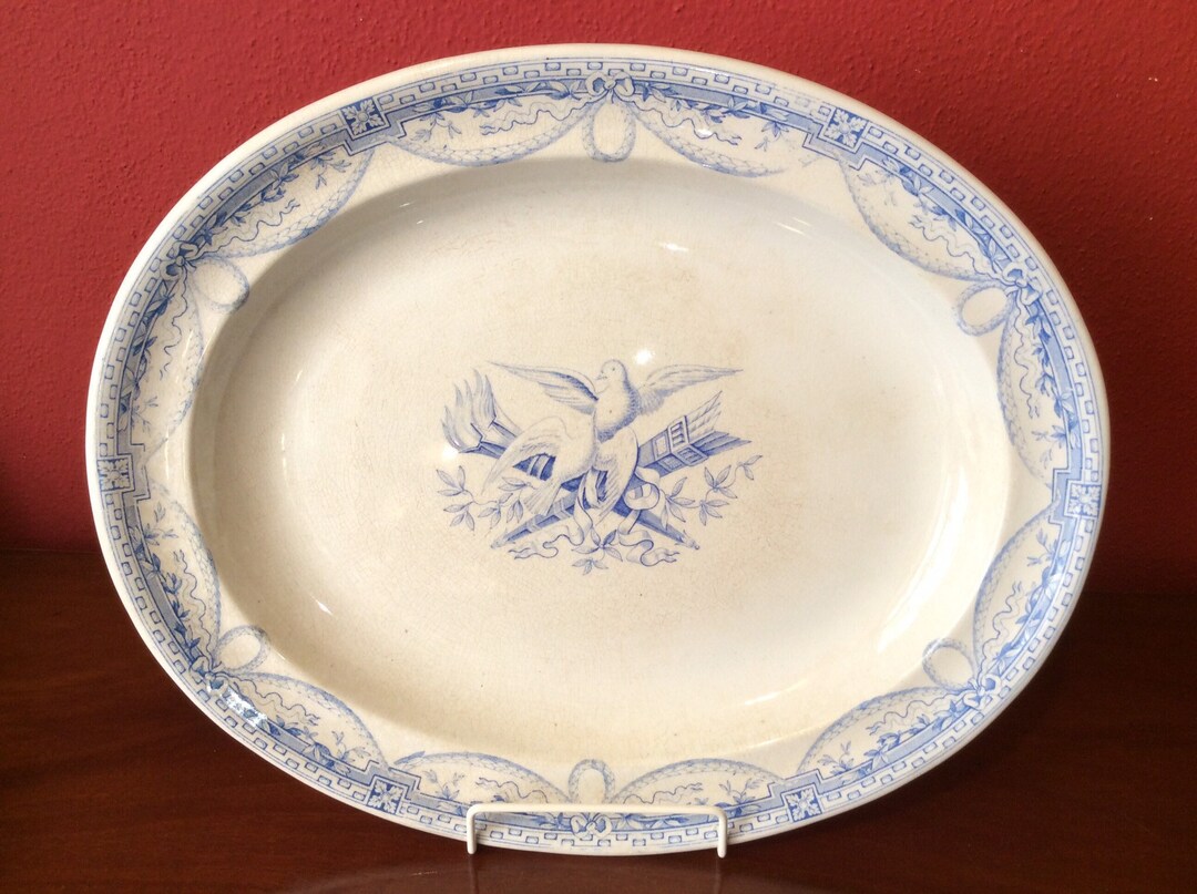 WEDGWOOD peace Victorian Large Platter / Antique Plate doves of Peace ...