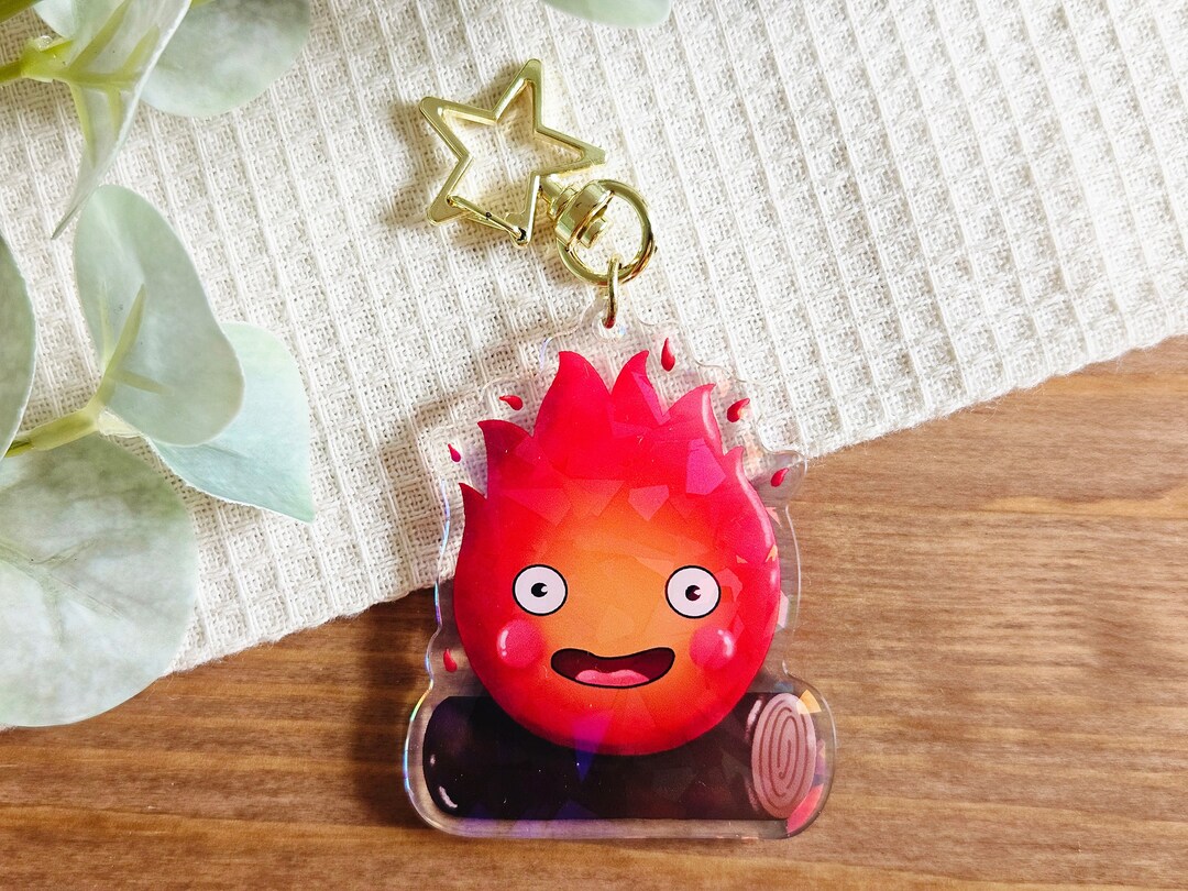 Fire Demon Acrylic Keychain Bag Accessories Cute Anime Keyring ...