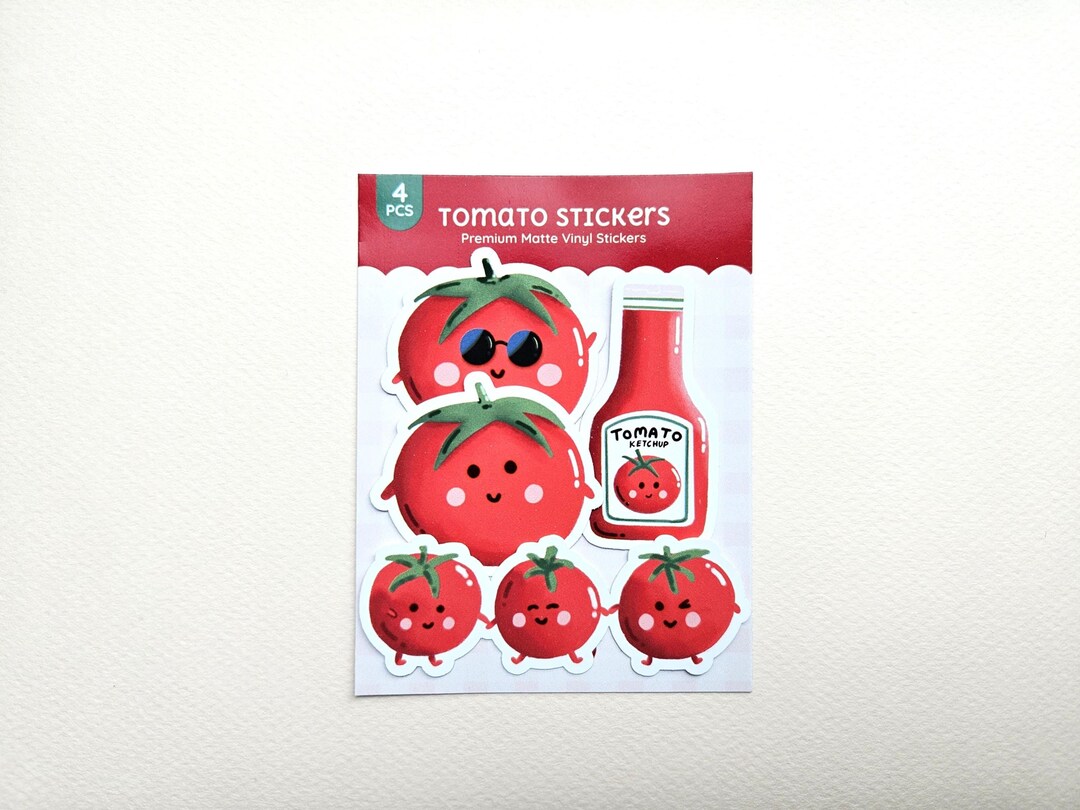 Tomato Sticker Pack Cute Tomato Stickers Cute Laptop Stickers ...