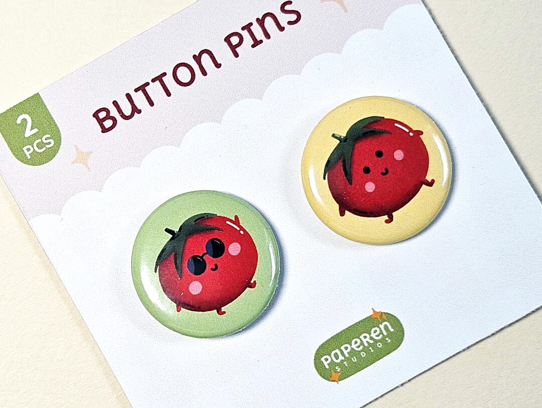 Cute Tomato Button Pins Cute Badges Tomato Mini Buttons for Denim ...