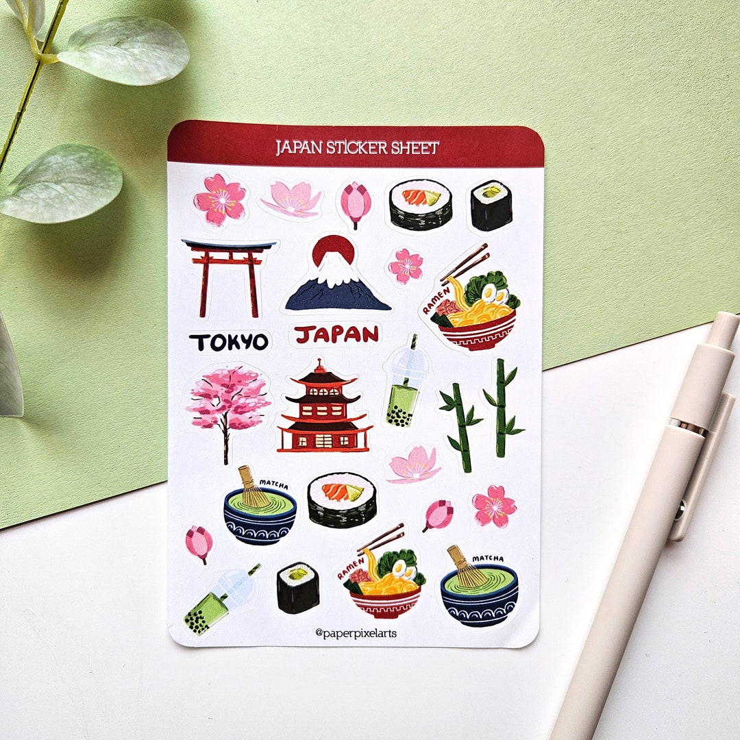 Japan Sticker Sheet Bullet Journal Japanese Food Stickers Planner ...