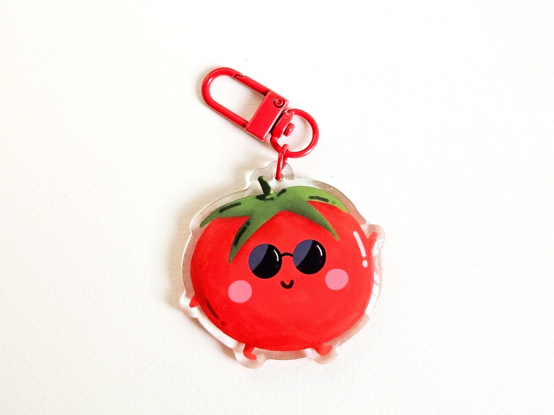 Cute Tomato Keychain Cute Bag Accessories Kawaii Anime Keyring Food ...