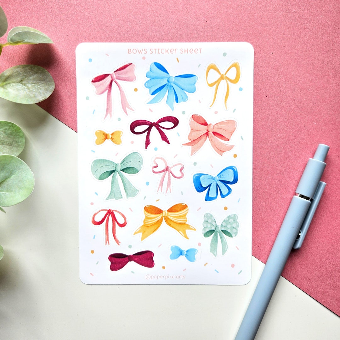 Coquette Bows Sticker Sheet Ribbon and Bows Stickers Bullet Journal ...