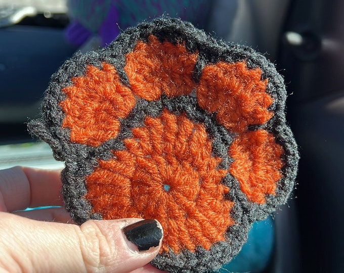 Crochet Pattern, Cat & Paw Coaster 2FOR1 Animal Paw Print Kitty - Etsy ...