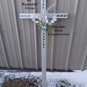 STEEL Roadside Cross, Tall Roadside Memorial, Memorial Tribute ...