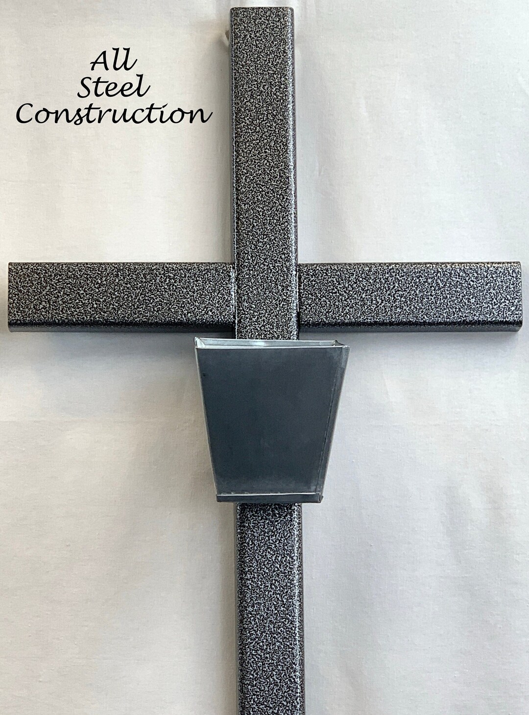 STEEL Silver Memorial Cross Grave Site Cross Cemetery Cross - Etsy