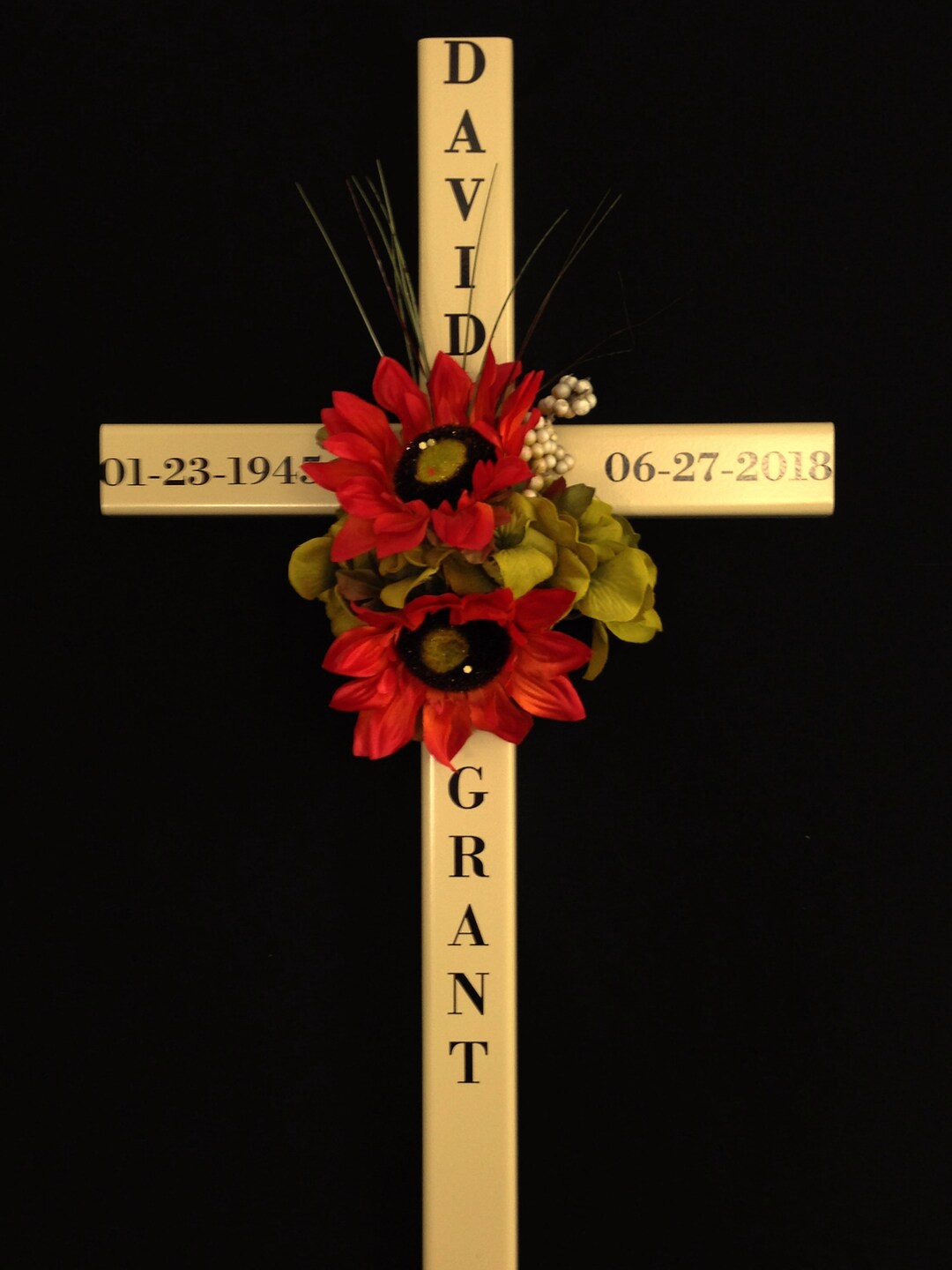 STEEL Cross Personalized Memorial Cross// Graveside Cross// Grave Site ...